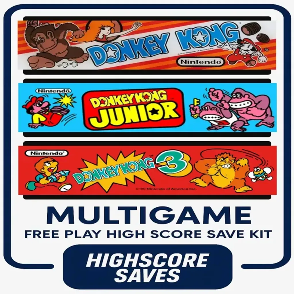 Donkey Kong Rearranged (3DKJr Multigame) Free Play and High Score Save Kits